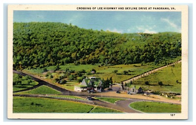 POSTCARD Crossing of Lee Highway and Skyline Drive at Panorama Virginia ...