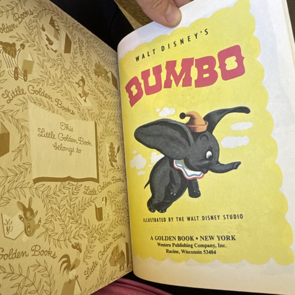 1947 Walt Disney Dumbo Circus Elephant Childrens 104-53 Little Golden ...