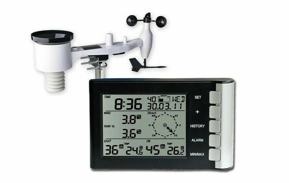 Weather Station Professional indoor outdoor Wireless LCD Wind vanes ...