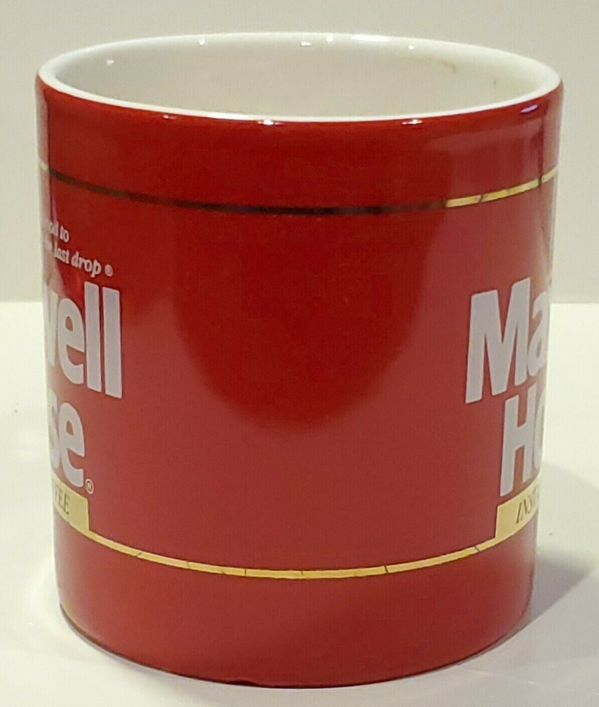Vintage MAXWELL HOUSE Coffee Tea Cup Mug 12 oz Red Gold FPC England | eBay