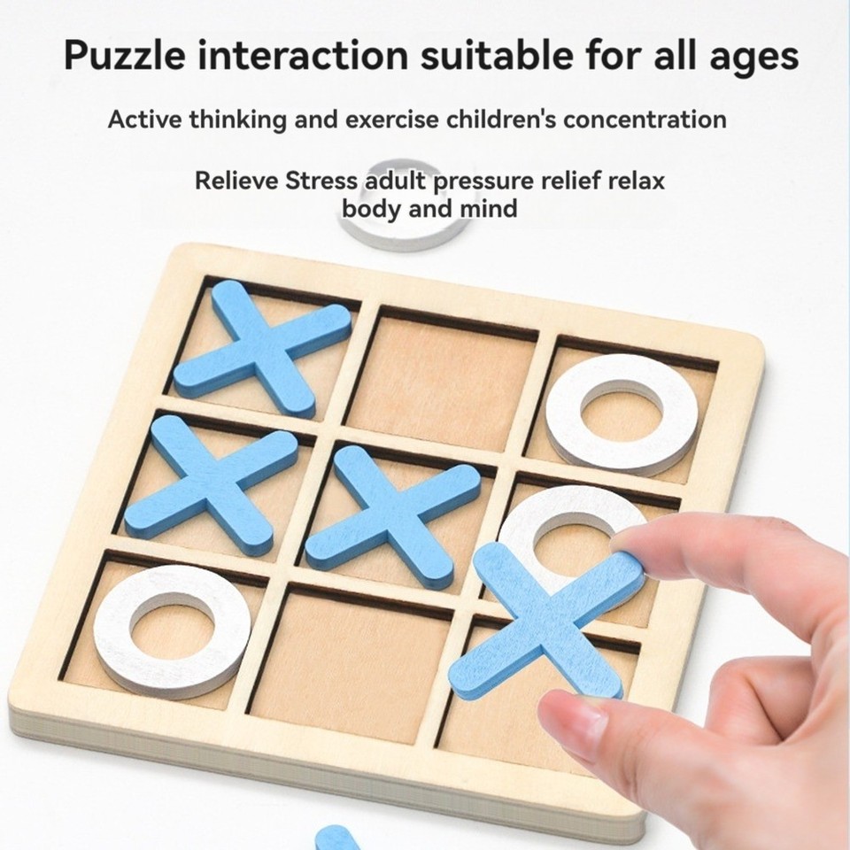 Wooden Board Tic- Toe Game XO Table Game Toy Classical Family ...