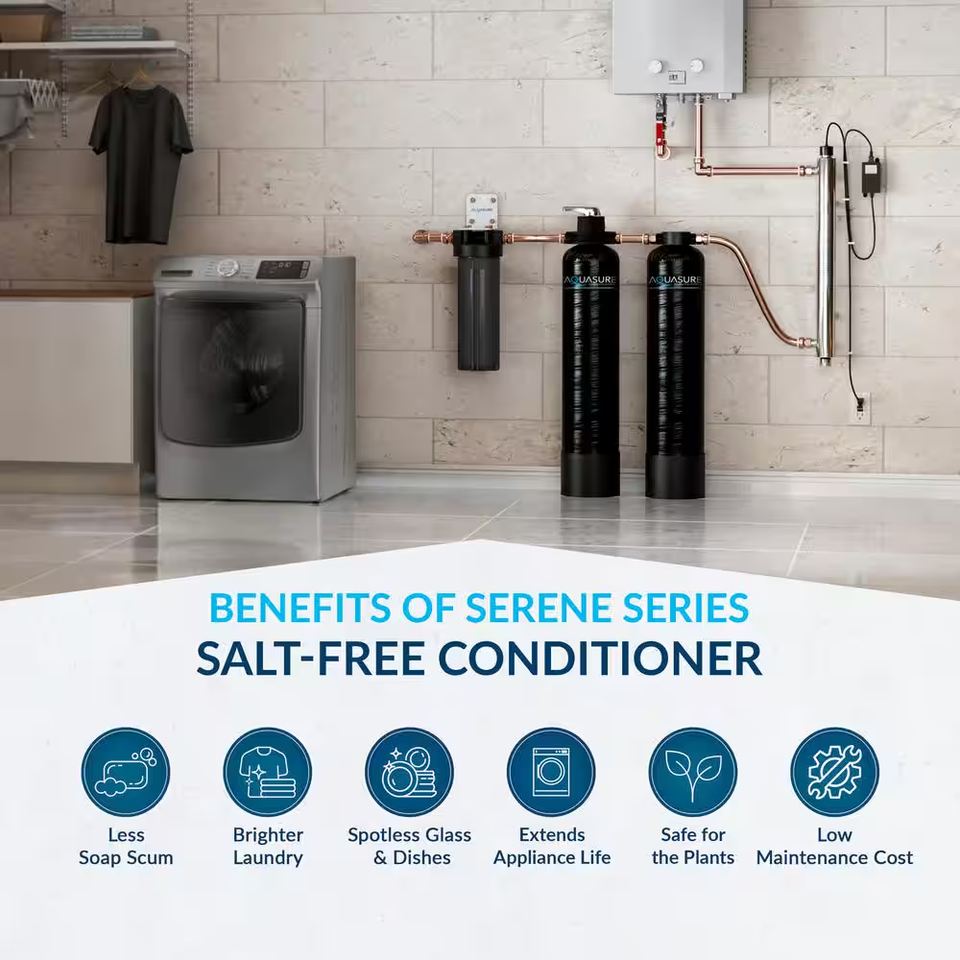 Serene 650K Gal. Whole House Salt-Free Water Conditioning Softening ...
