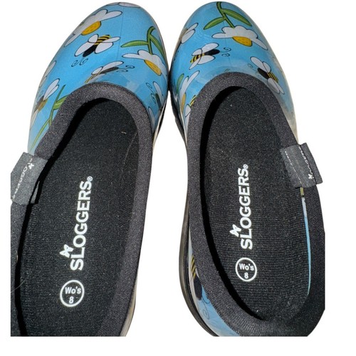Sloggers Women's Waterproof Outdoor Clogs Garden Shoe Bee Light Blue ...