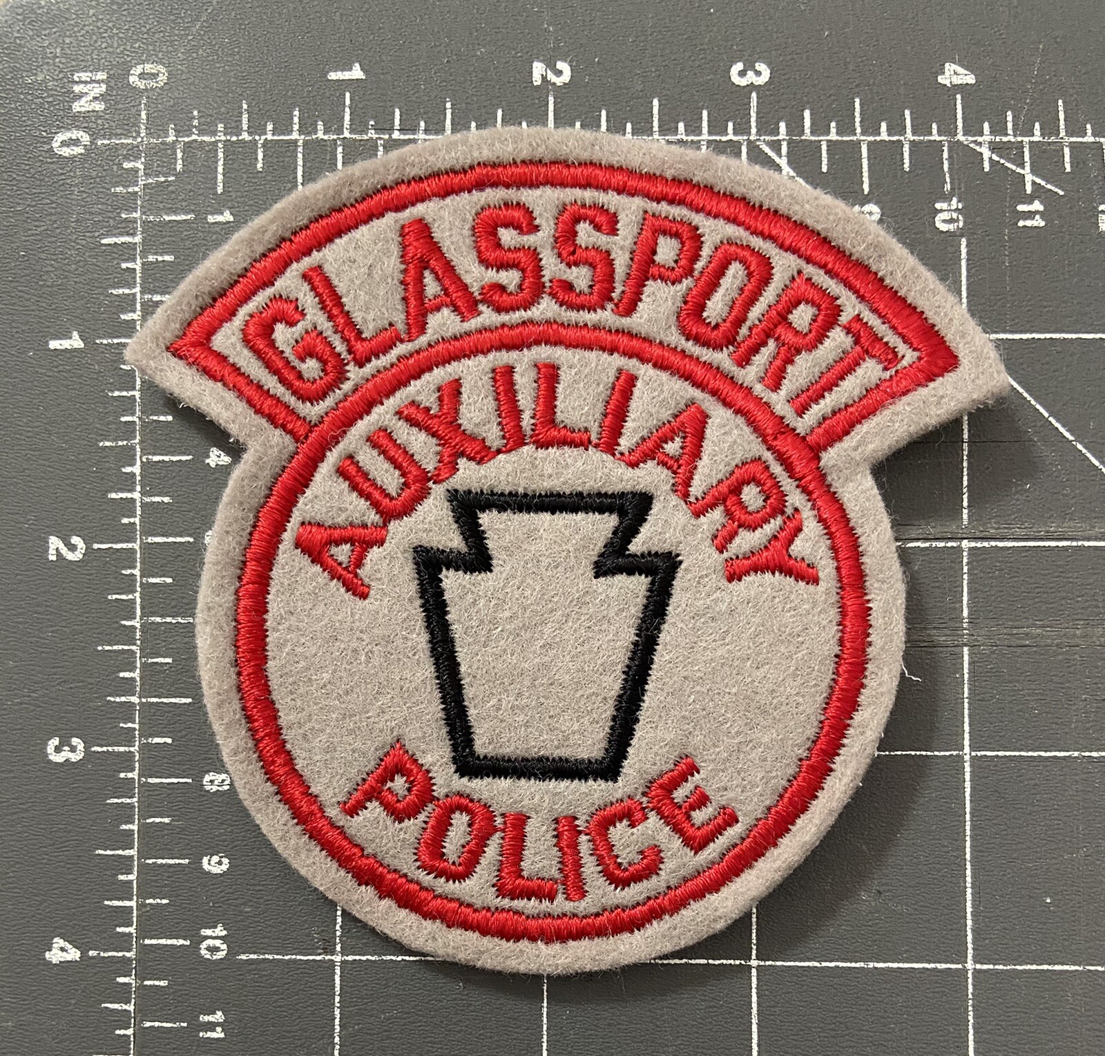 Vintage Glassport Auxiliary Police Felt Patch Keystone Pennsylvania PA ...