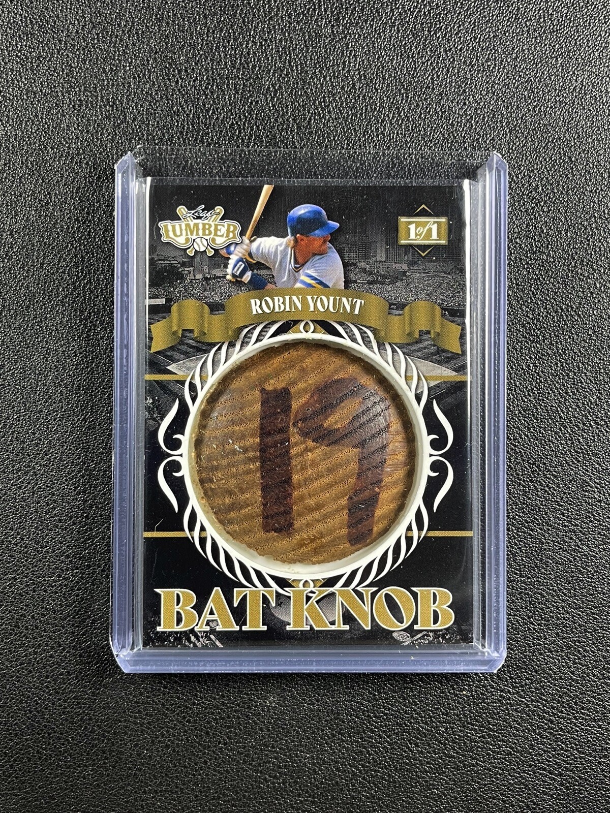 1/1 ROBIN YOUNT 2022 LEAF LUMBER BASEBALL #BK-110 GAME-USED BAT KNOB 1/ ...
