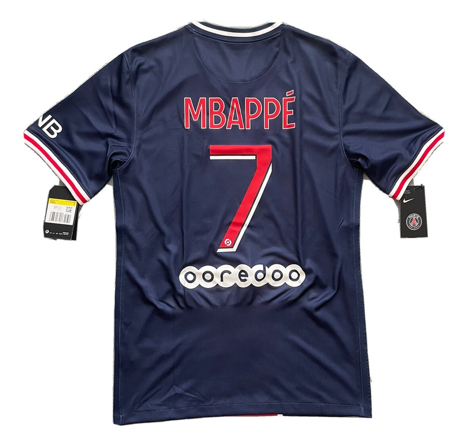 2020/21 PSG Home Jersey #7 Mbappe Small Nike Paris Saint Germain ...