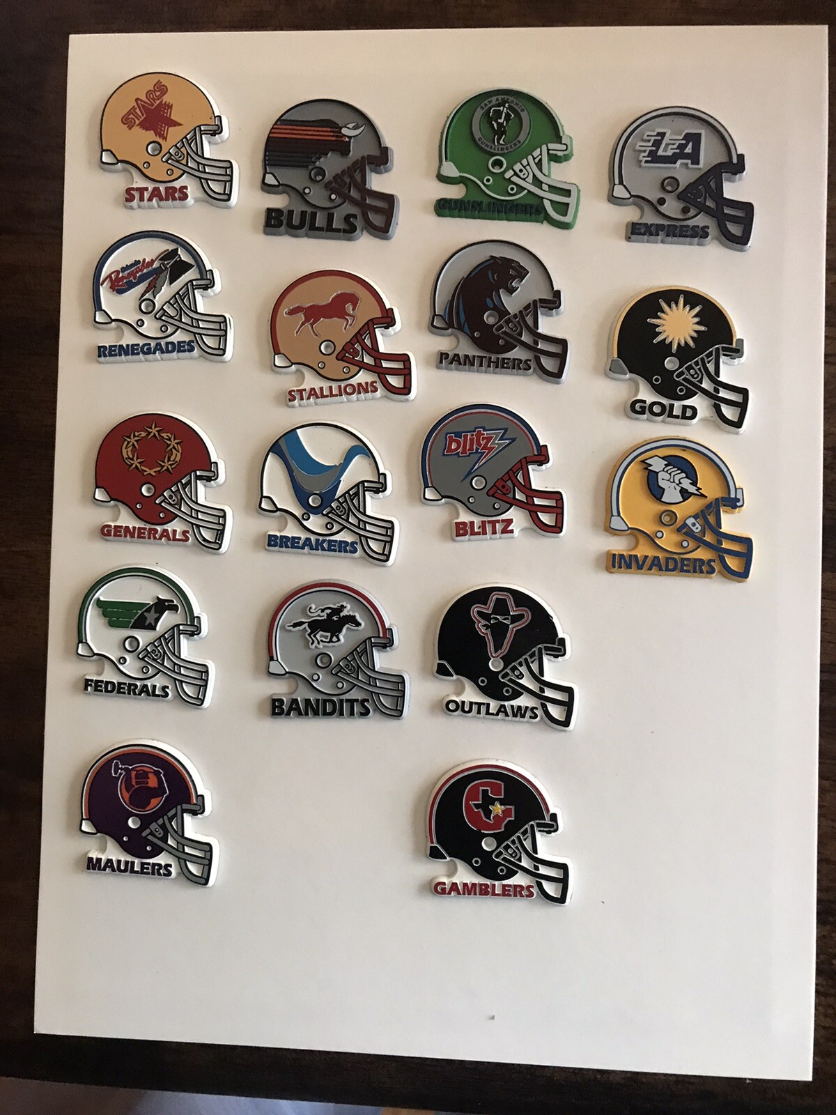 Vintage USFL Standings Board Helmet Fridge Magnets Pick Your Team | eBay