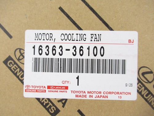 Genuine OEM Toyota 16363-36100 Radiator Cooling Fan Motor 2013-2018 ...