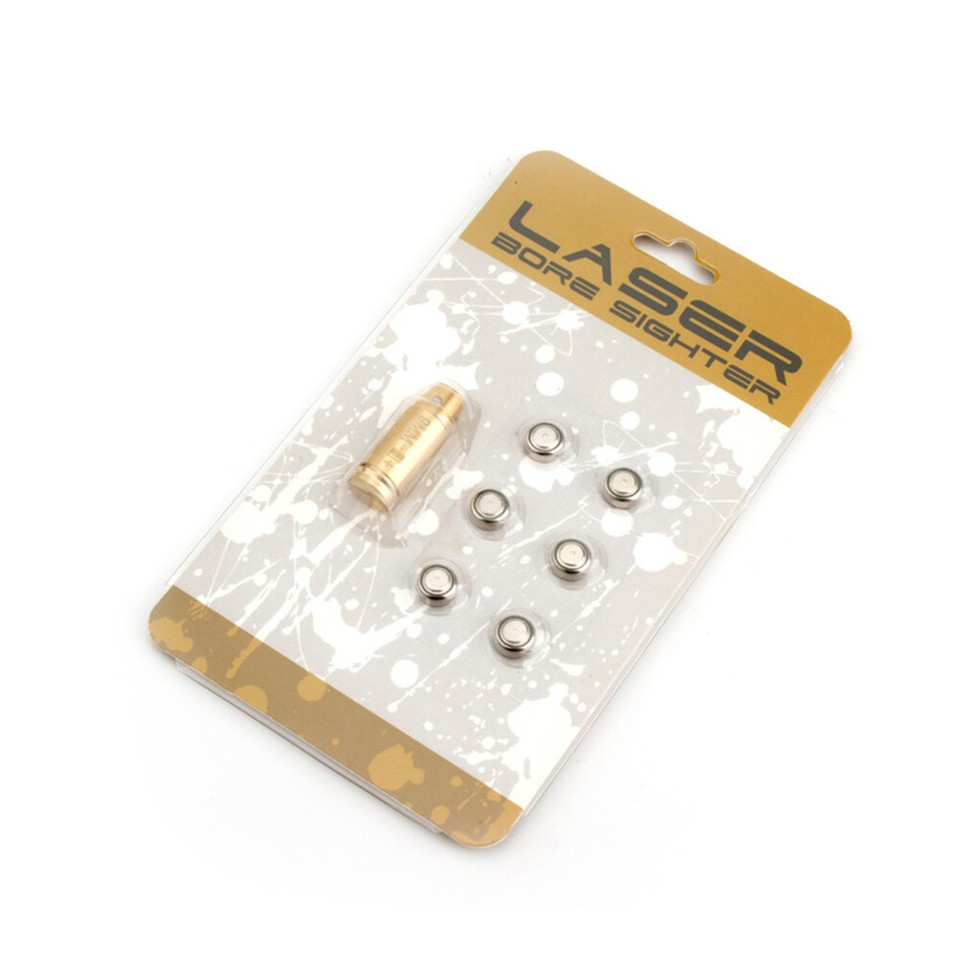 9mm Red Laser Bore Sight Brass Cartridge Bullet Shap Boresighter W/ 6 ...