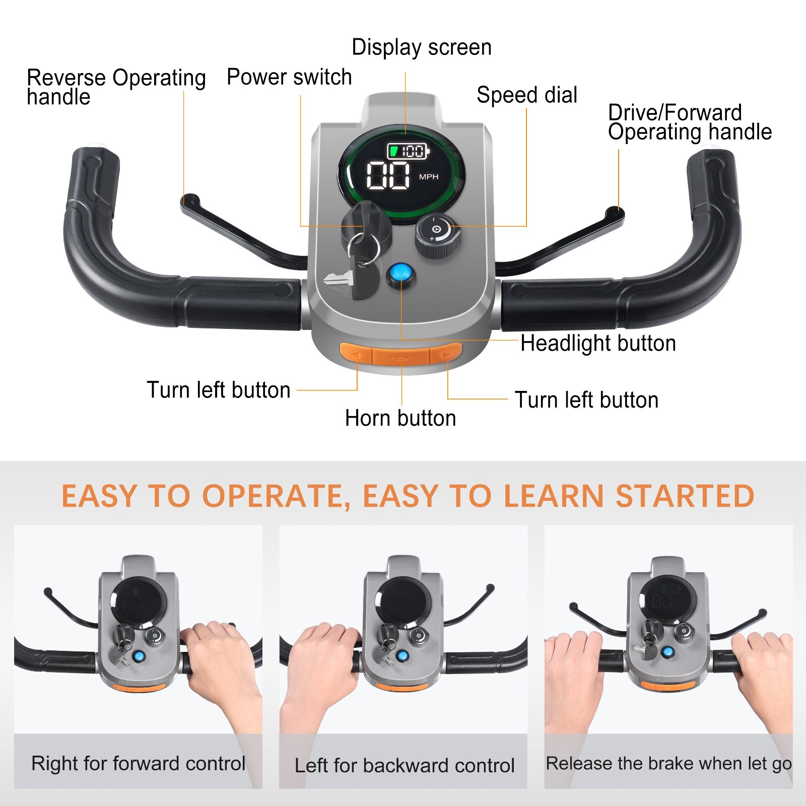 TopMate ES40 Powered Mobility Scooter Folding for Seniors with ...