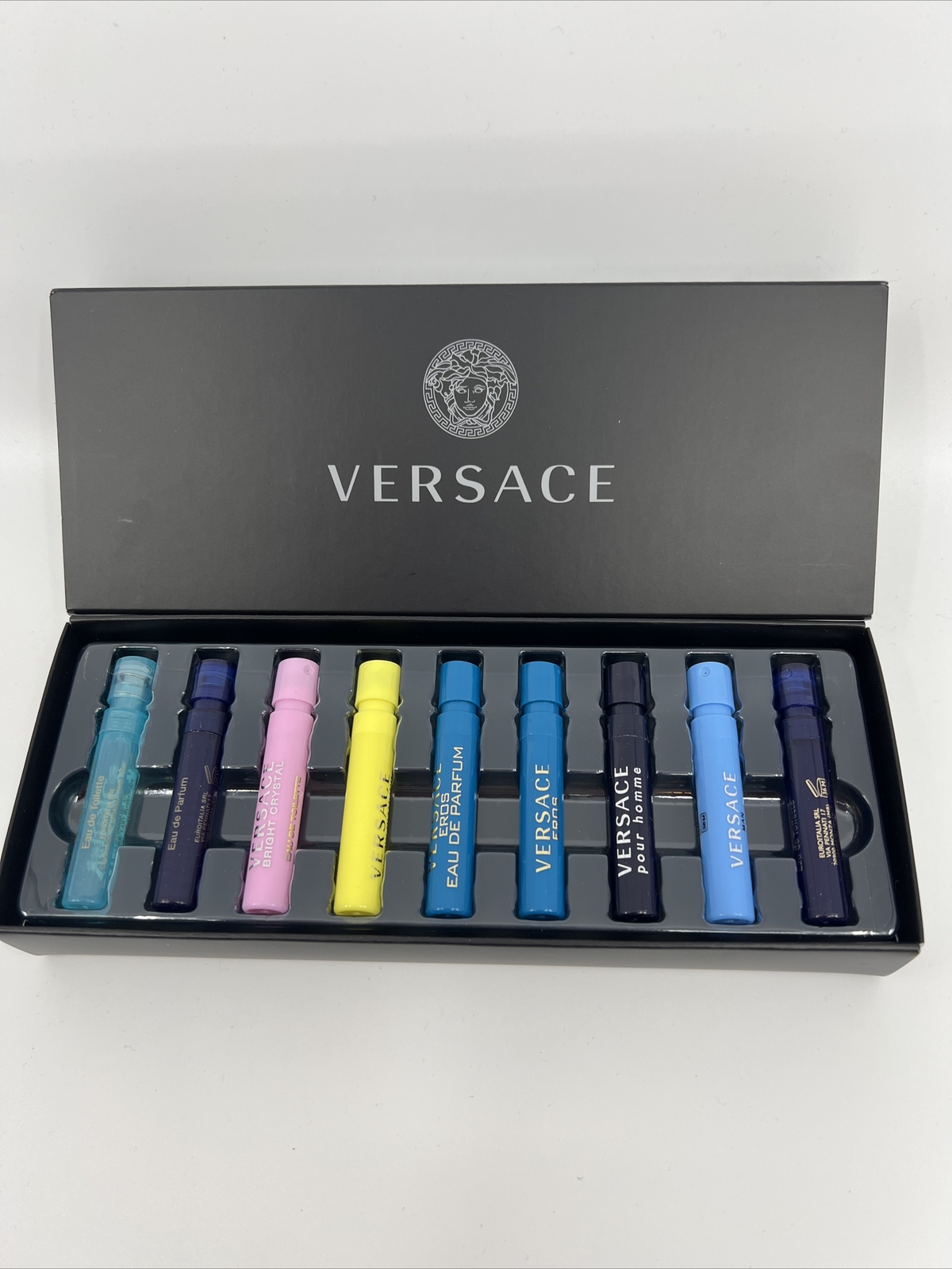 Versace 9 Piece Sample Vial Gift Set 9 x 1 ml each Men & Women-New With ...