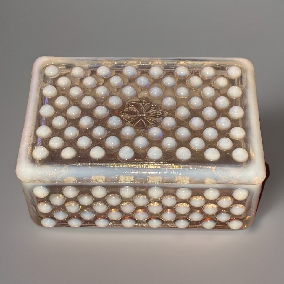 Vintage Fenton Moonstone Opalescent Hobnail Jewelry Cigarette Trinket ...