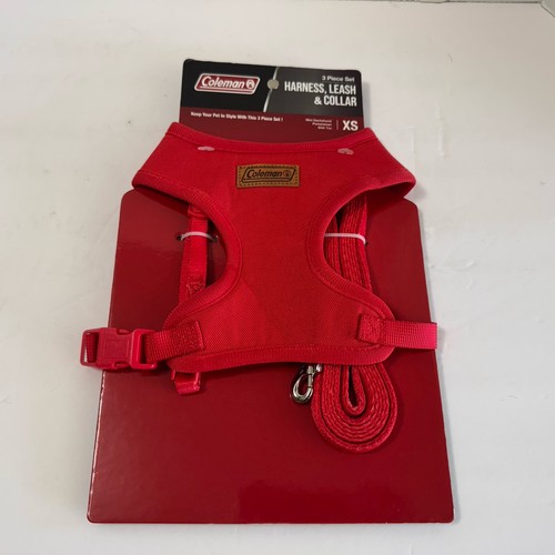Coleman 3pc Set Harness, Leash & Collar Red XS New Safe And Stylish For ...