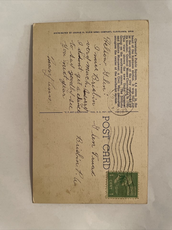 Authentic Vintage Postcard! Union Terminal Tower! Cleveland, Ohio ...