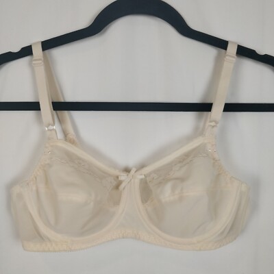 Bali Bra 40C Lace Comfort U Flower Full Figure Unlined UW Beige Style ...