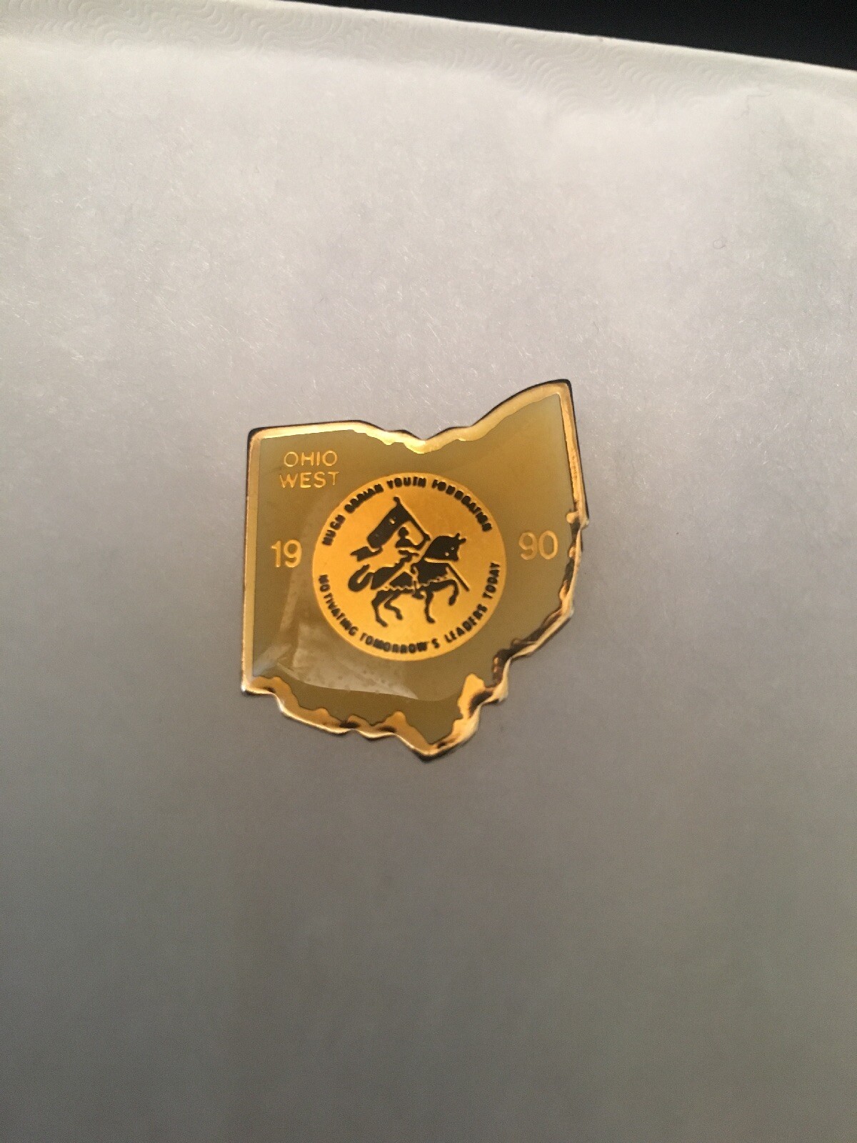 Ohio West 1990 State Shaped Yellow Pin Pinback Brooch 1” S.R.E. | eBay