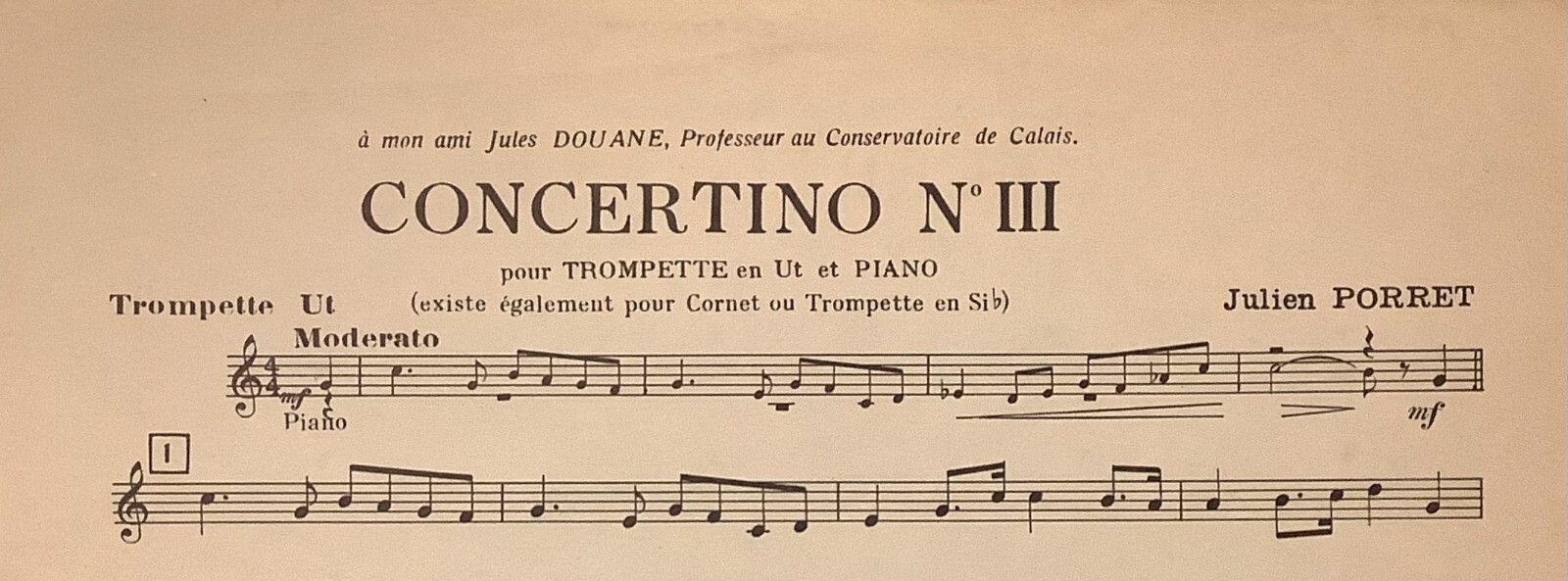 CONCERTINO No. III for Bb Trumpet or C Trumpet & Piano - Julien Porret ...
