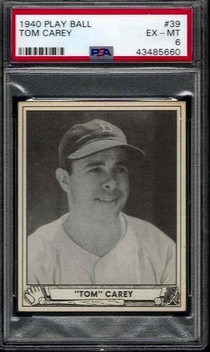 PSA 6 - 1940 Play Ball # 39 Tom Carey Boston Red Sox | eBay