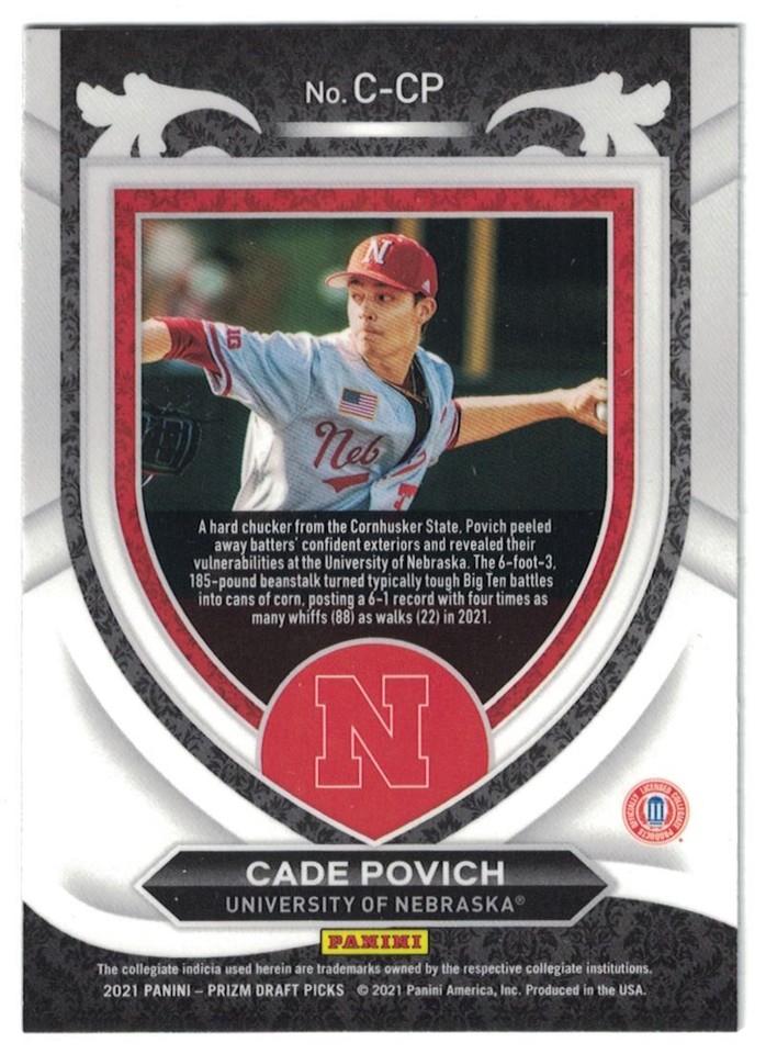 2021 PANINI PRIZM DRAFT PICKS CRUSADE CADE POVICH RC UNIVERSITY OF ...