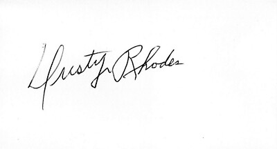 Dusty Rhodes (baseball player) autograph notecard | eBay