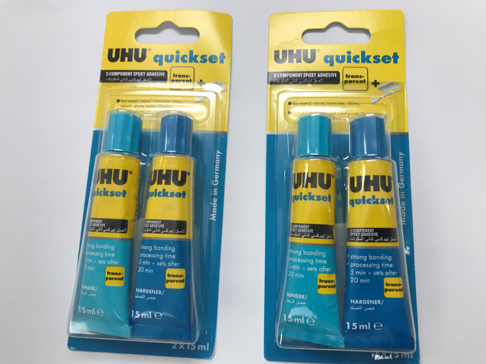 UHU QUICKSET EPOXY RESIN GLUE 5 MINUTES (2 PACKS) CLEAR | eBay