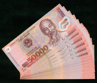 Vietnam Dong 50,000$ x 20 notes = 1,000,000 Dong, in brand new, 100% ...