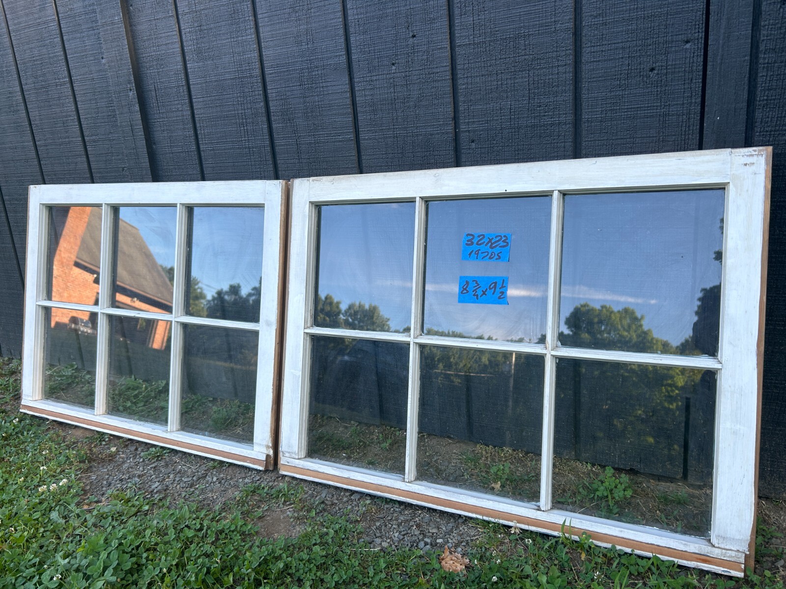 2 -32 x 23 Vintage Window Top sashes old 6 pane Frame 1970s Arts ...