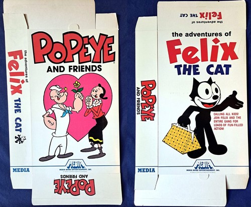 POPEYE / FELIX THE CAT VIDEO STORE VHS PROMO DISPLAY BOX 18" X 11 ...
