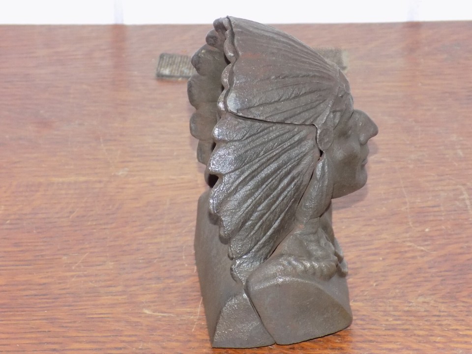 Vintage Cast Iron Indian Chief Still Bank | eBay