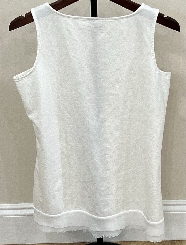 COLDWATER CREEK Women's Tank Top Shell White Medium (10/12) Sleeveless ...
