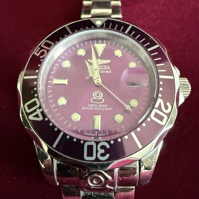 Invicta Grand Diver Automatic 300M Maroon/Purple Watch Face Men’s ...