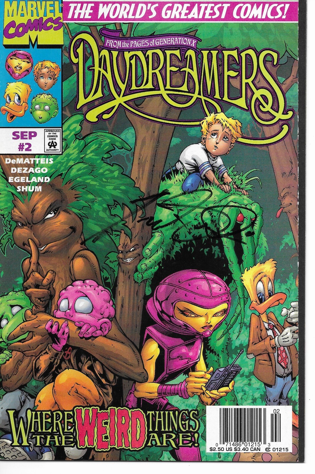 Daydreamers #2 SIGNED by Todd DeZago --- Marvel Comics - J.M. DeMatteis ...