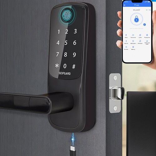 Electronic Smart Door Lock APP Fingerprint Card Password Keys Fobs Home ...
