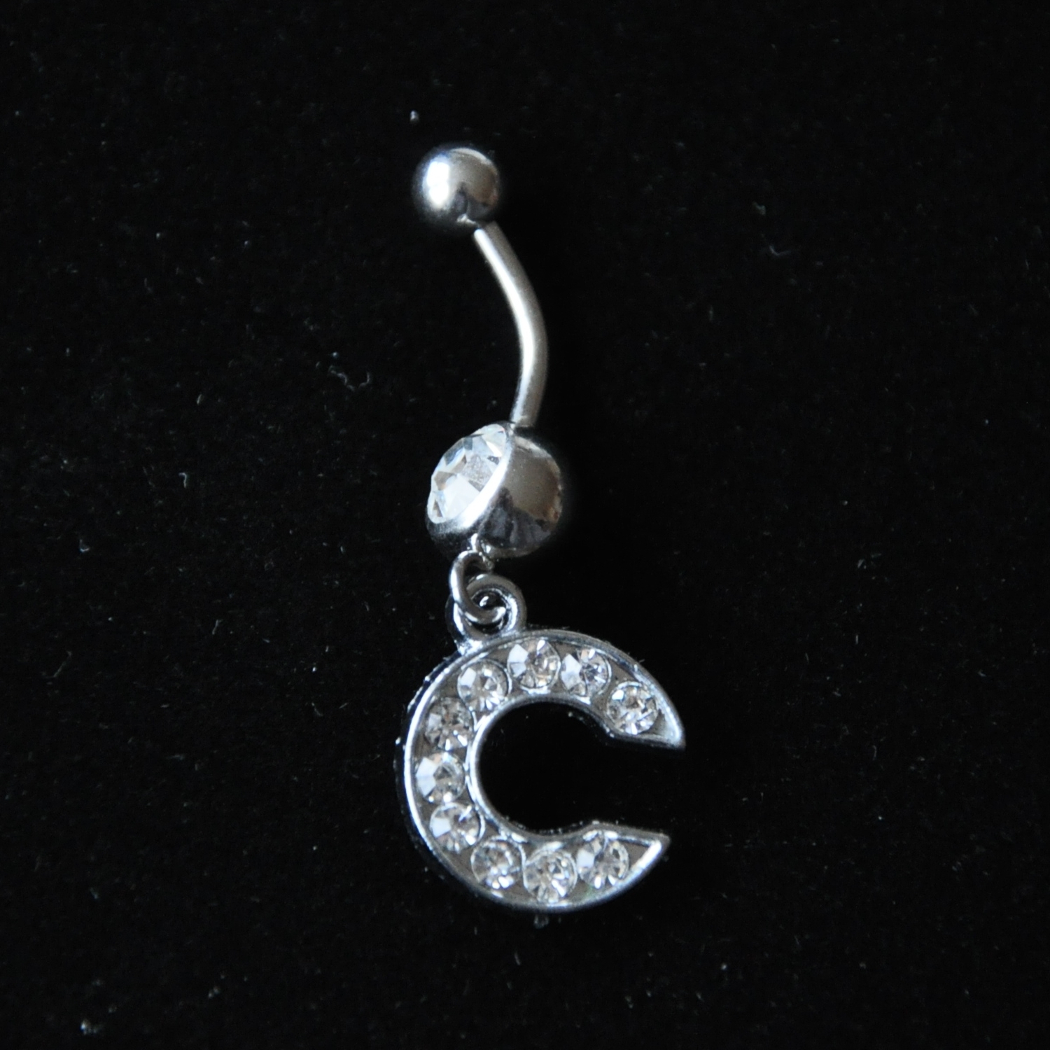 1 x Sparkle Stunning Initial Alphabet Letter Belly Bar Ring Navel ...