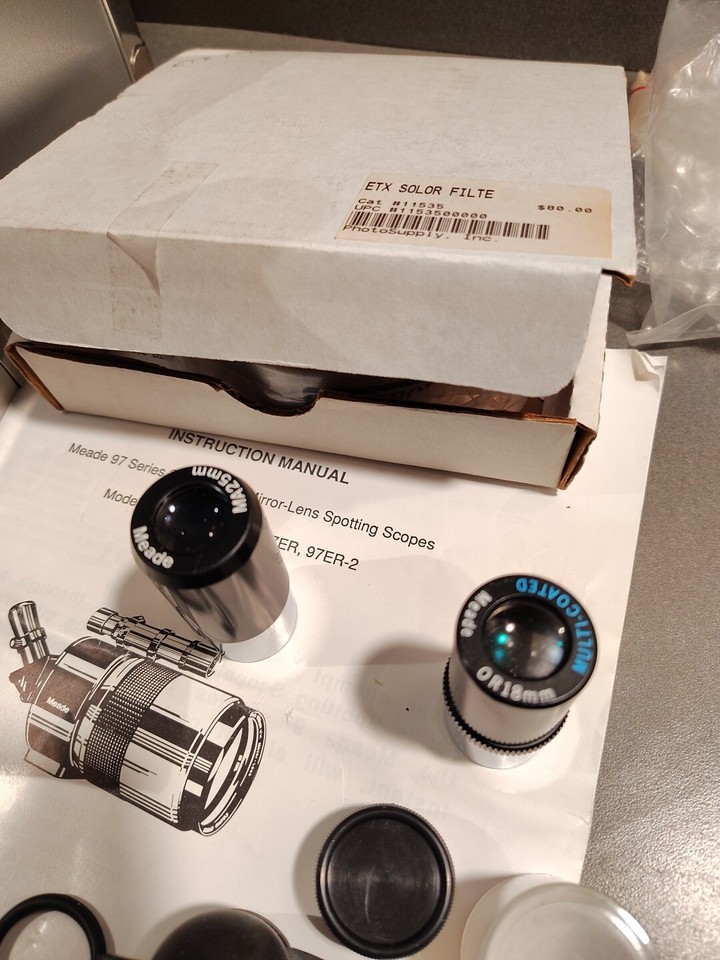 meade telescope 97 Series 3.5 1000mm Or18mm L, Ma25mm, Solar Filter | eBay