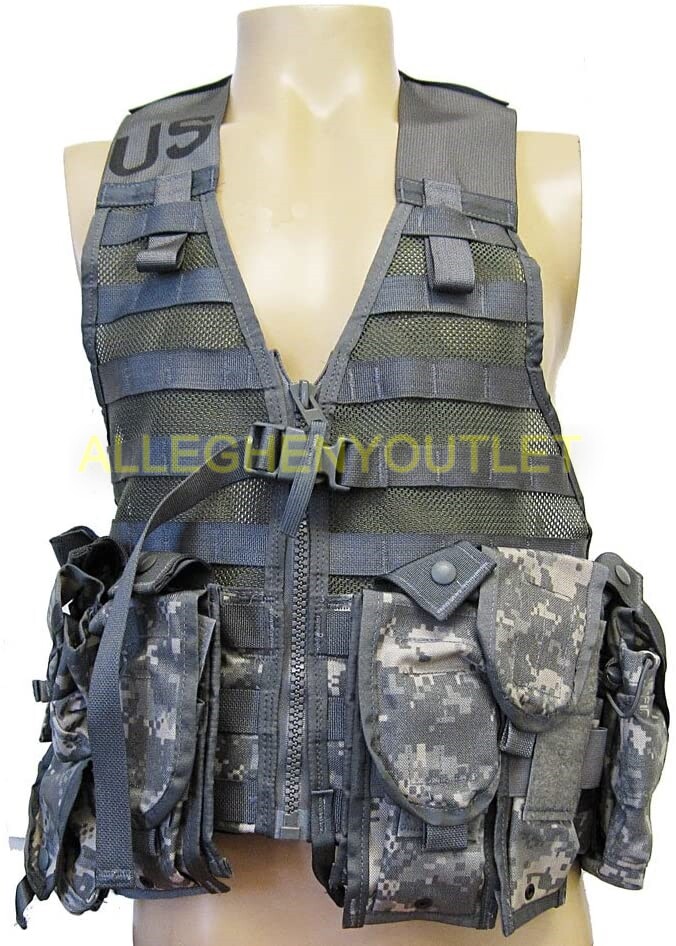10 PC US ARMY ACU FLC VEST RIFLEMAN SET FIGHTING LOAD CARRIER W/ 9 ...