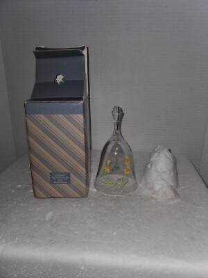 Vintage Avon Crystal Bell 24% Full Lead~ March Aqua Marine, Floral ...