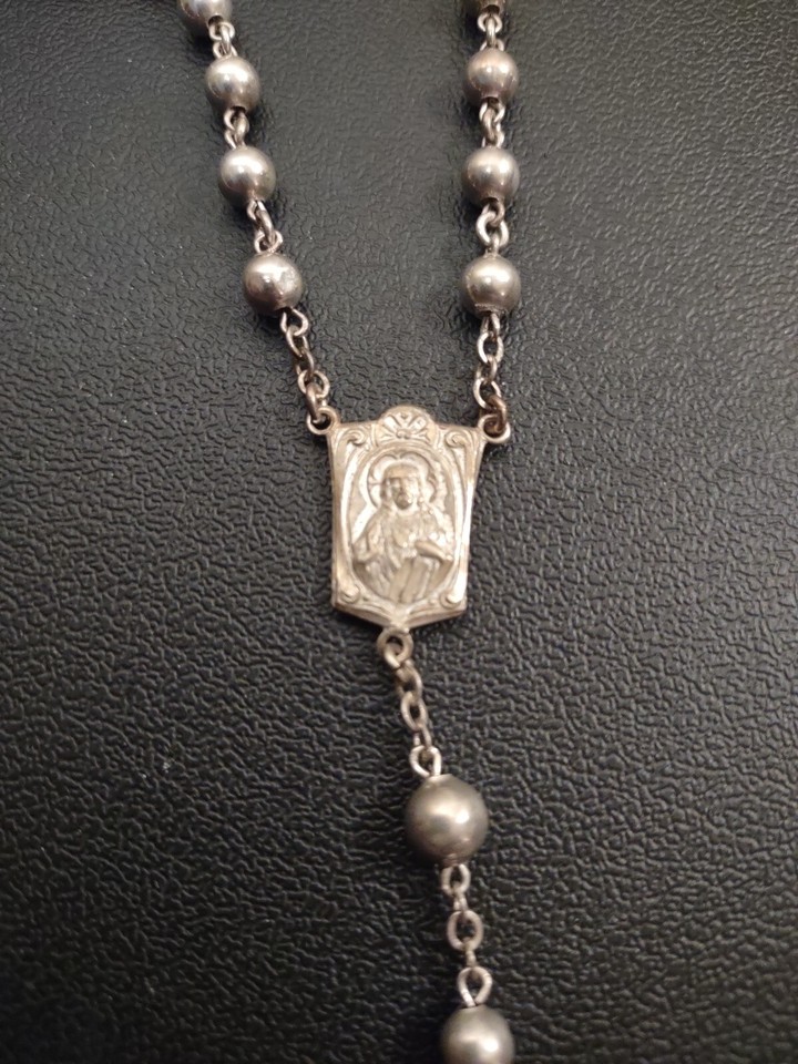 29.1 Gram, 28" Body, 4.5" Flail Rosary All Sterling Silver 925 Jesus ...