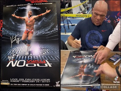 Kurt Angle Signed WWE No Way Out 2001 12x18 Poster WWF TNA AEW Proof | eBay