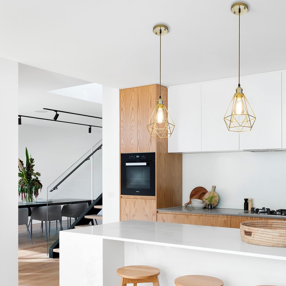 Popilion Gold Pendant Lights 2 Pack Pendant Light Fixtures Pendant ...