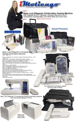 Baby Lock Ellegante 2 BLG2 Embroidery Sewing Machine with Upgrade ...