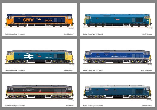 Pack of 6 BR Class 50 Loco Cards | eBay UK