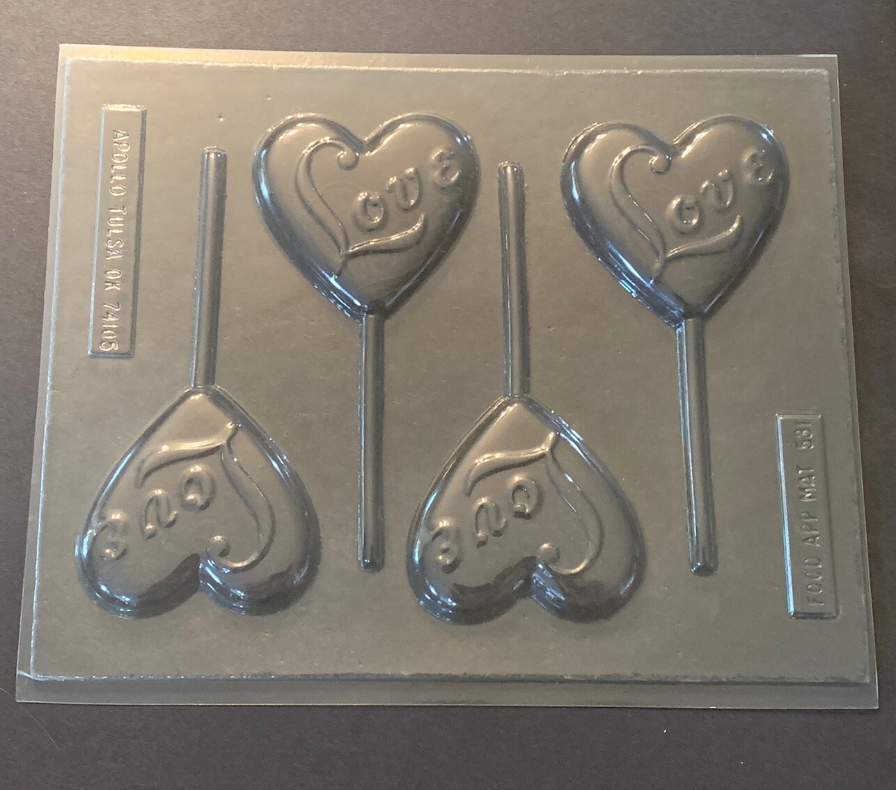 Apollo LOVE Script Heart Shaped Plastic Candy Mold VALENTINE’S DAY | eBay