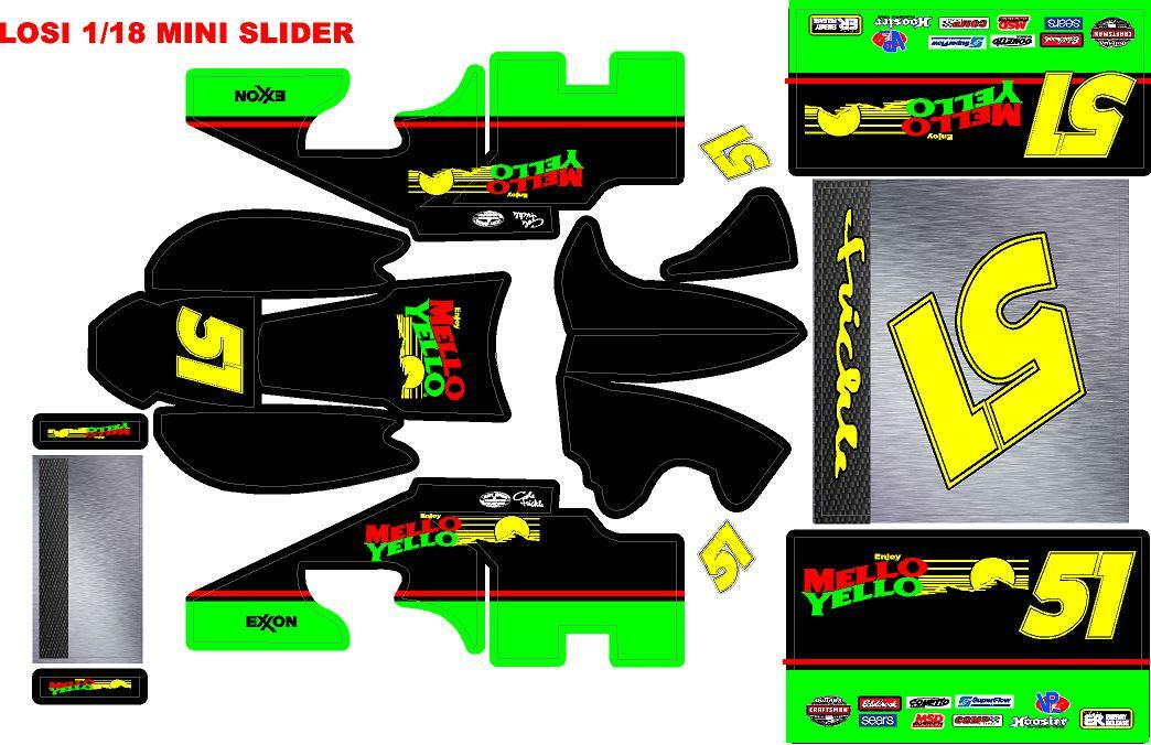 losi mini slider 1/18 wrap kit decal sticker COLE TRICKLE DAYS OF ...