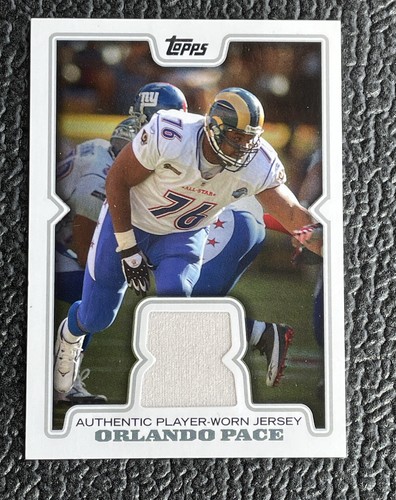 🔥ORLANDO PACE 2008 TOPPS PRO BOWL ON CARD AUTOGRAPH JERSEY CARD W/HOF ...