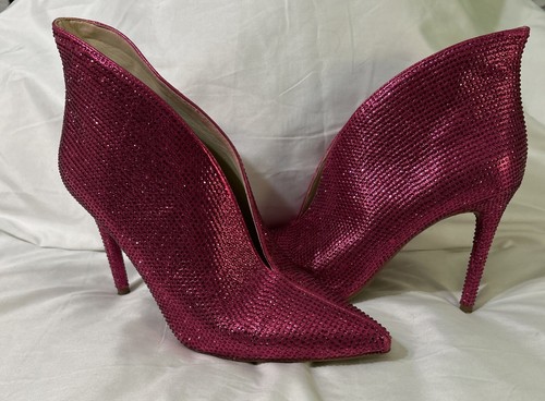 Jessica Simpson Womens Lasnia Pink Rhinestone Pointed Toe Ankle Booties ...