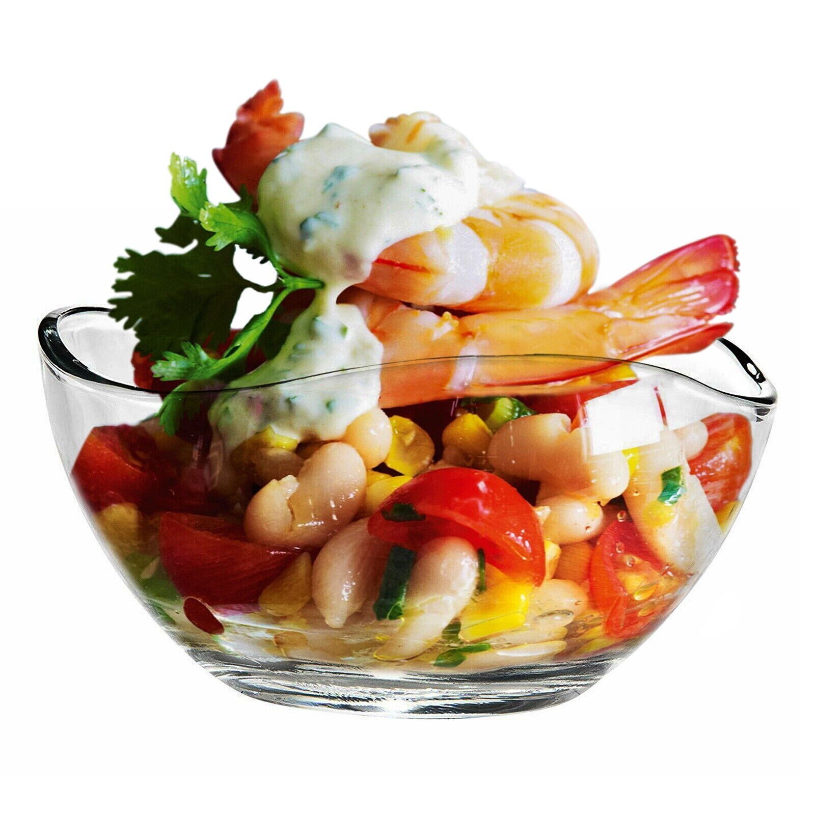 6 x Glass Prawn Cocktail Bowls Appetizer Starter Glasses Serving Dishes ...