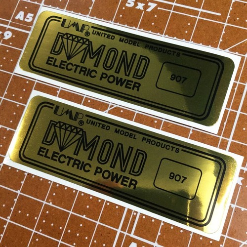 Vintage RC UMP Dymond Brushed Racing Stock Motor Restoration Label Gold ...
