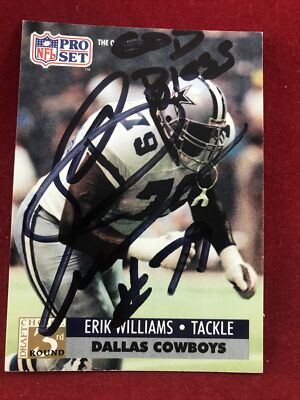 Erik Williams -Central State (Ohio)- Dallas Cowboys Autographed Rookie ...