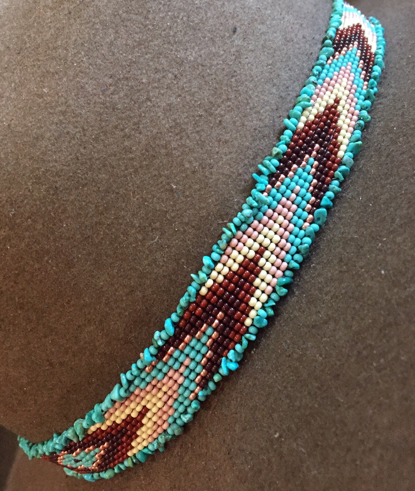 NATIVE DESIGN Handmade Beaded Hatband HAT BAND GENUINE TURQUOISE NUGGET ...